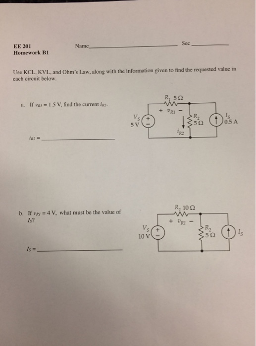 Solved Use KCL, KVL, and Ohm's Law, along with the | Chegg.com