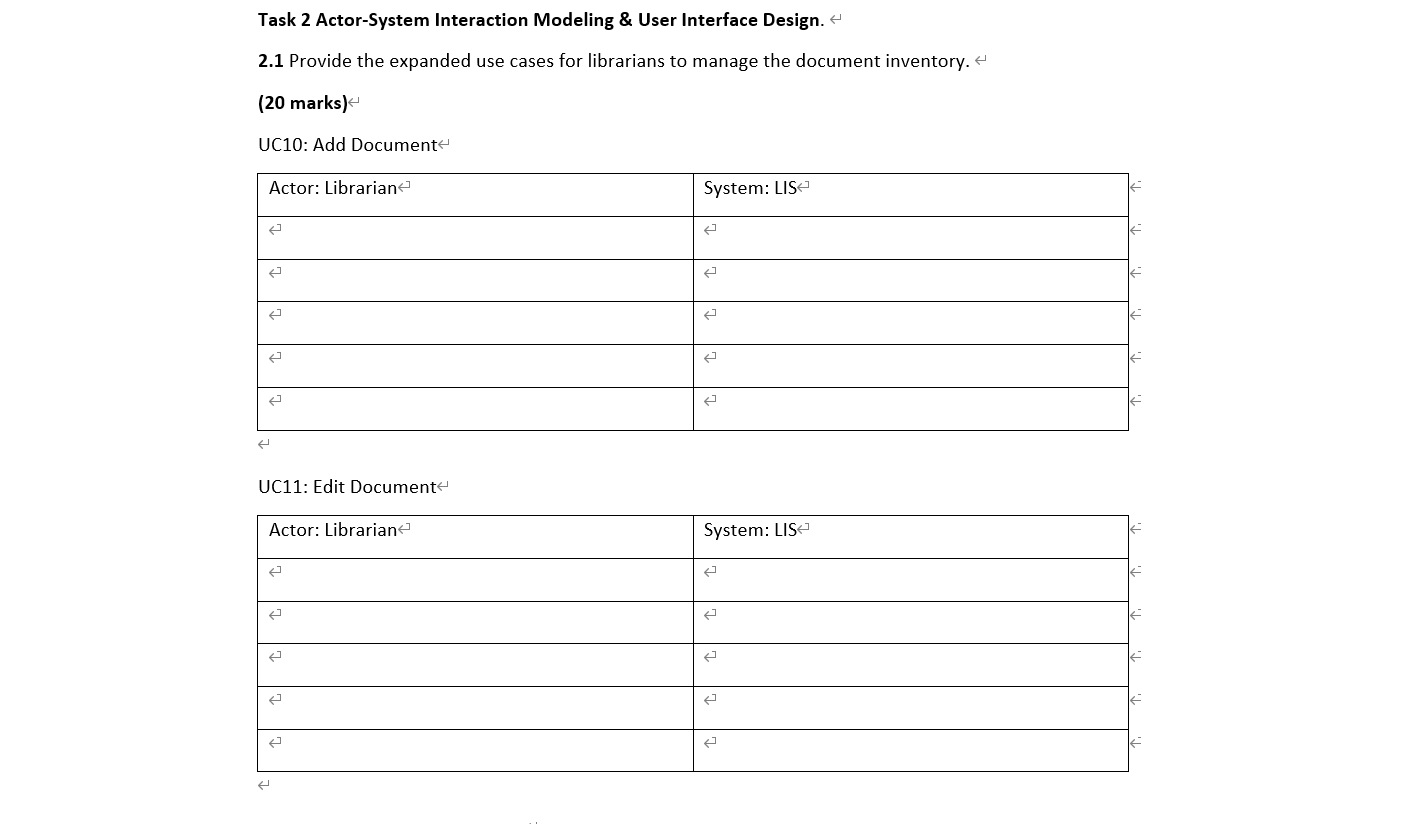Solved Task 2 Actor System Interaction Modeling And User 