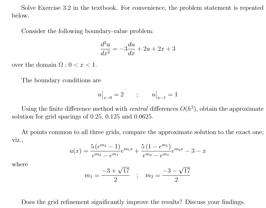 Solved Solve Exercise 3.2 in the textbook. For convenience, | Chegg.com