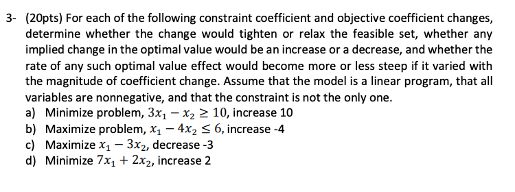 3- (20pts) For each of the following constraint | Chegg.com