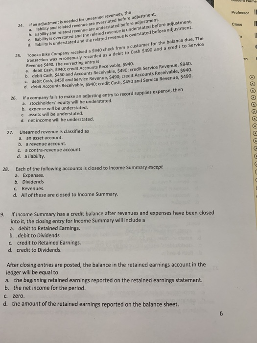 Solved he Professor revenue are overstated before | Chegg.com