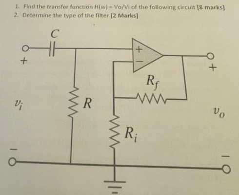 Solved Q4. ﻿Total Marks 10]Find the transfer function | Chegg.com