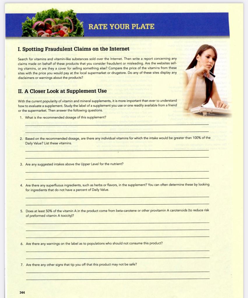 RATE YOUR PLATE I. Spotting Fraudulent Claims on the | Chegg.com