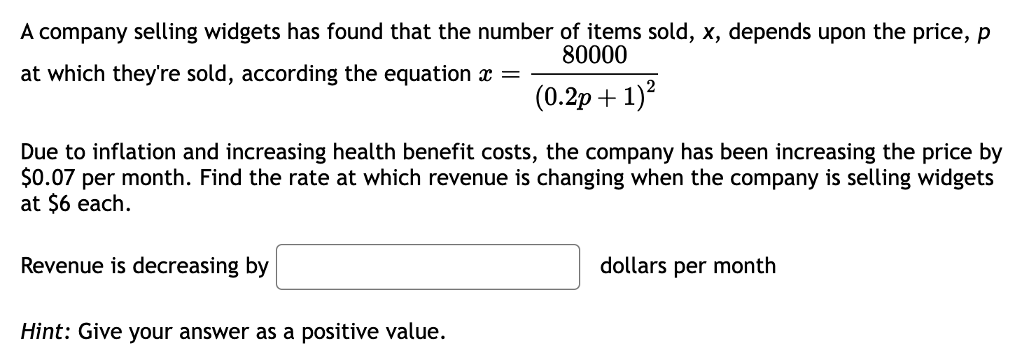 Solved A company selling widgets has found that the number | Chegg.com