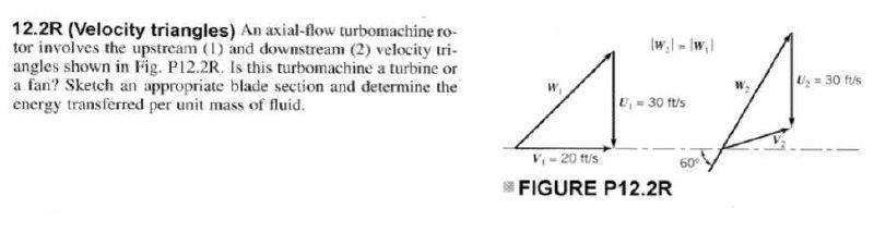 Solved 12.2R (Velocity triangles) An axial-flow turbomachine | Chegg.com