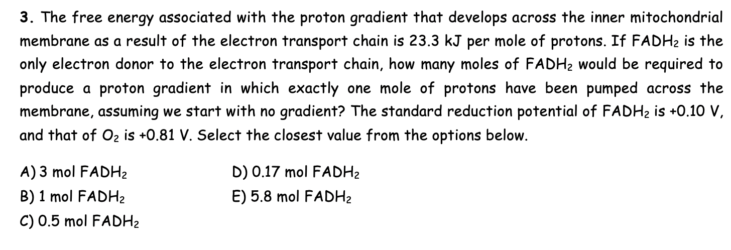 Solved 3. The free energy associated with the proton | Chegg.com