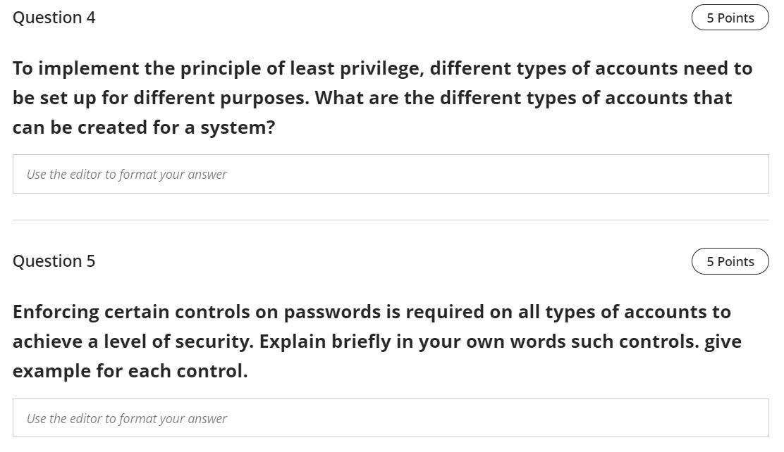 Solved Question 4 5 Points To implement the principle of | Chegg.com