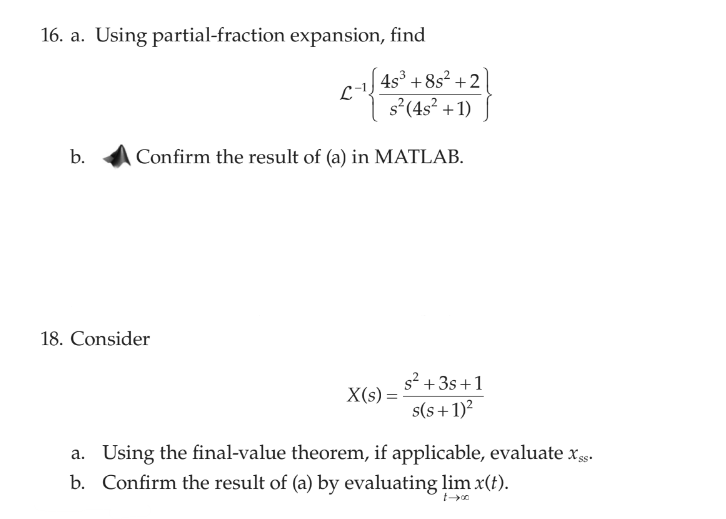 Solved 16. a. Using partial-fraction expansion, find | Chegg.com