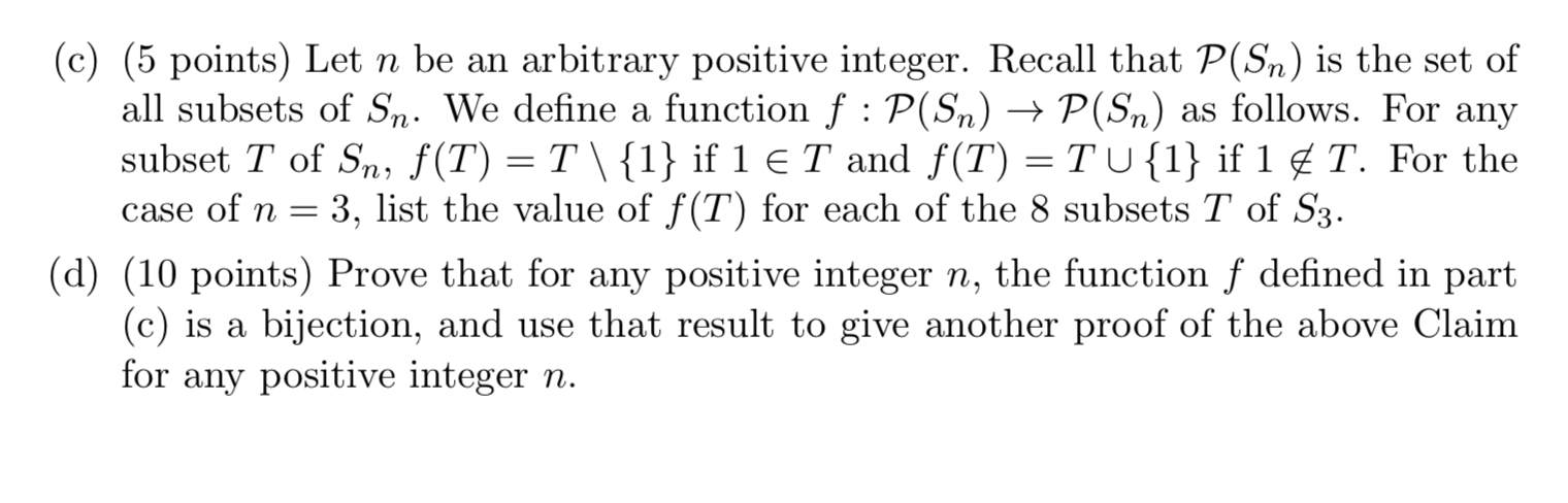 4. For any positive integer n, we define Sn = {1, 2, | Chegg.com