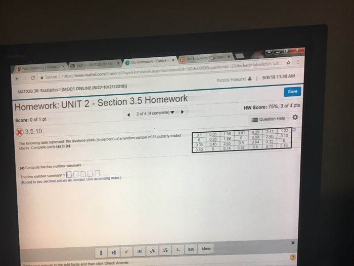 Solved ×y@DoHomework . Patrick , ×(G The Folowing Repr x | Chegg.com