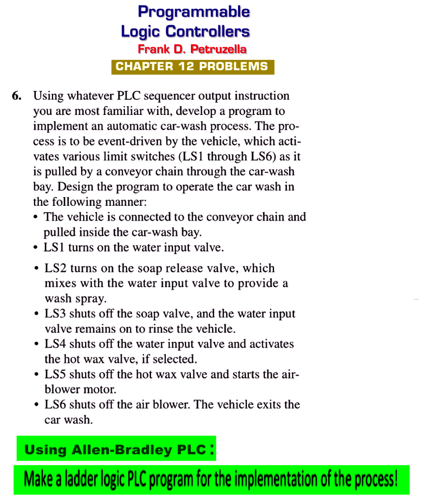 Programmable Logic Controllers Frank D. Petruzella | Chegg.com