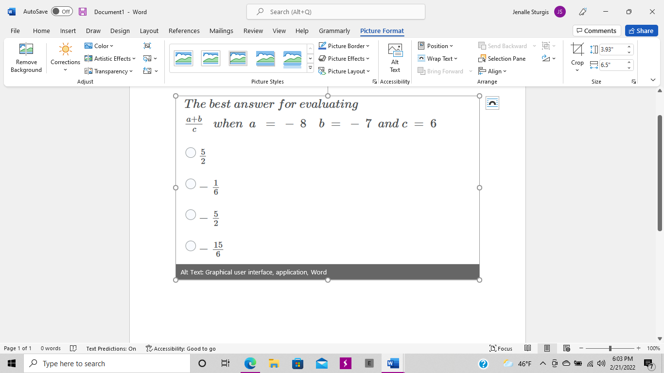 Solved AutoSave Off Document1 - Word Search (Alt+Q) Jenalle | Chegg.com
