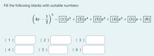 Solved Fill the following blanks with suitable numbers: | Chegg.com