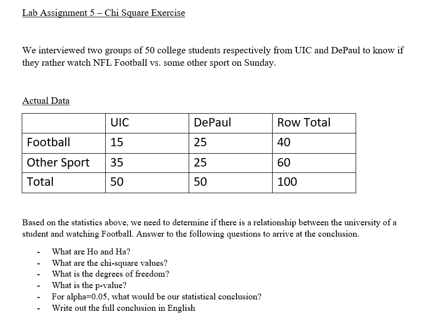 Solved We interviewed two groups of 50 college students | Chegg.com