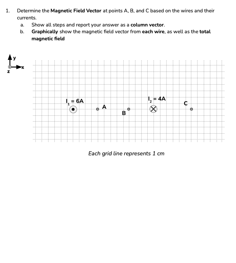 Solved 1. Determine the Magnetic Field Vector at points A, | Chegg.com