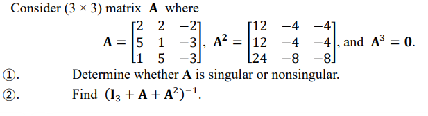 Solved Consider (3×3) matrix A where | Chegg.com