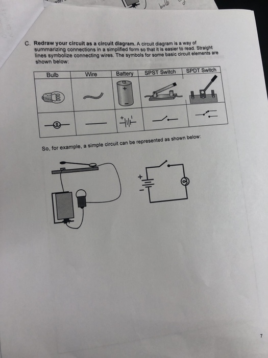 Solved C. Redraw your circuit as a circuit diagram. A | Chegg.com
