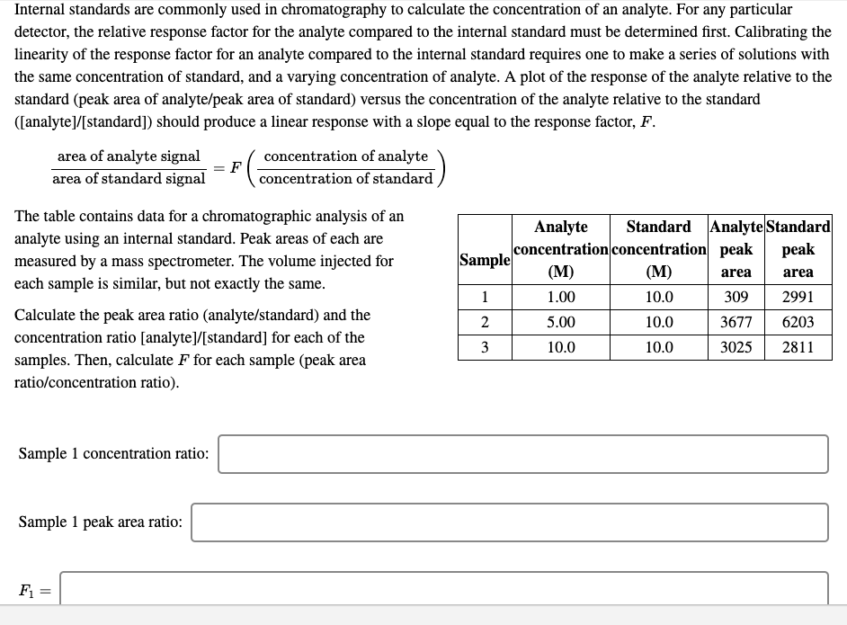 Solved Internal standards are commonly used in | Chegg.com
