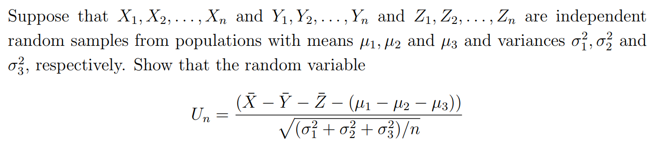 Solved Suppose that X1, X2, ..., Xn and Y1, Y2, ..., Yn and | Chegg.com