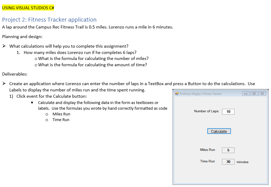 Solved Project 2: Fitness Tracker application A lap around | Chegg.com