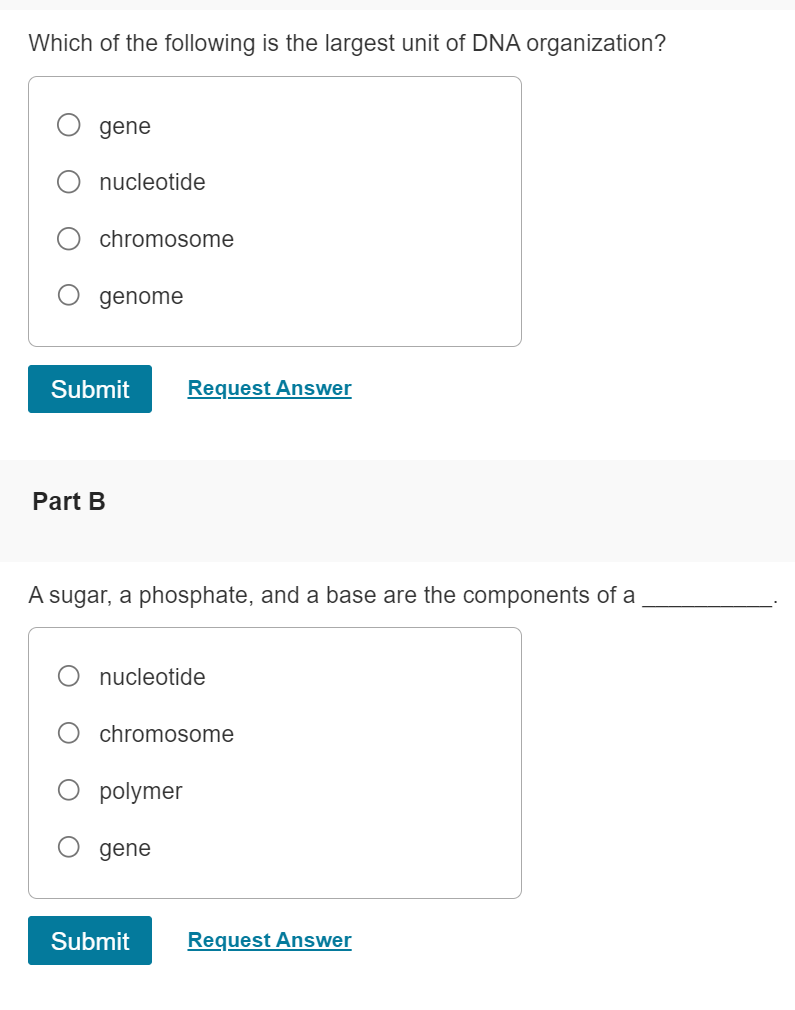 Solved Which of the following is the largest unit of DNA | Chegg.com