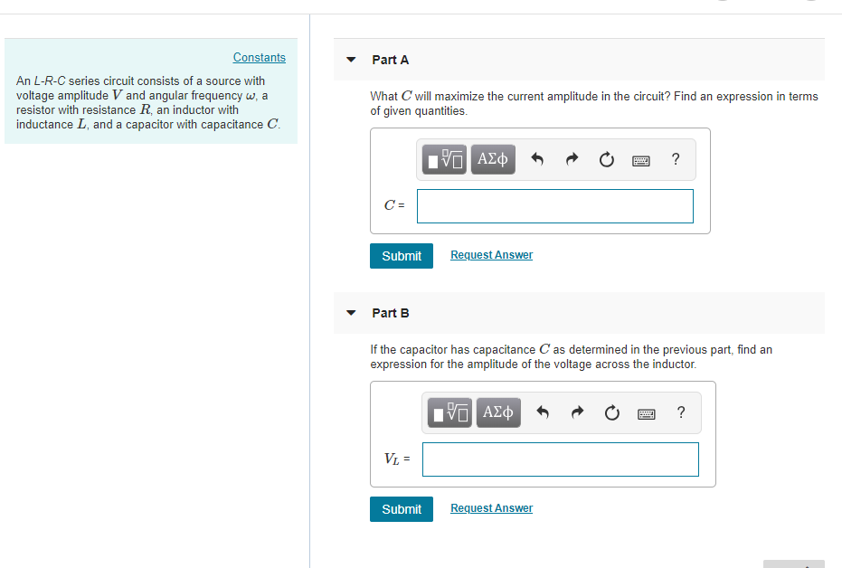 Solved An L-R-C series circuit consists of a source with | Chegg.com