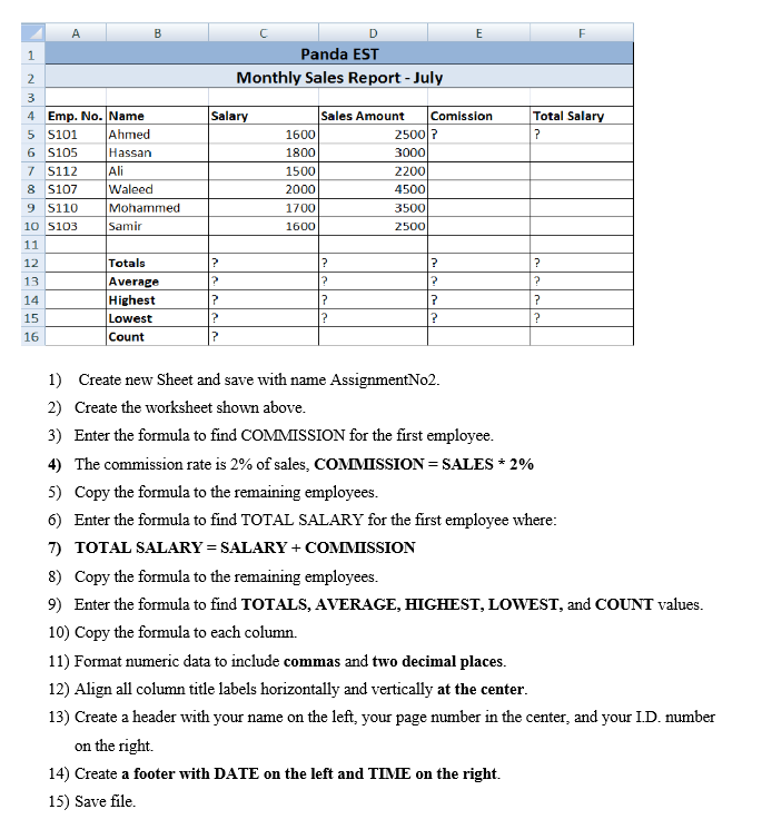 Solved please help Create new Sheet and save with name | Chegg.com