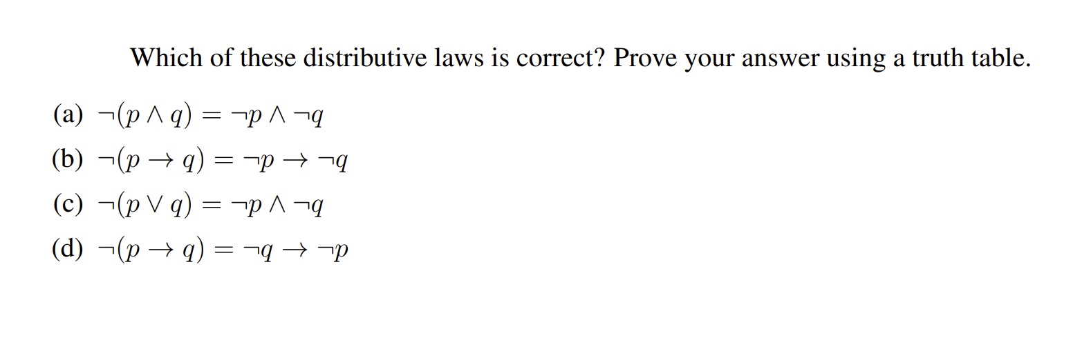 Solved Which of these distributive laws is correct? Prove | Chegg.com
