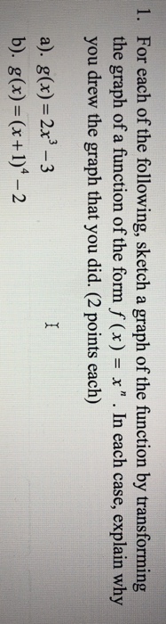Solved 1. For each of the following, sketch a graph of the | Chegg.com