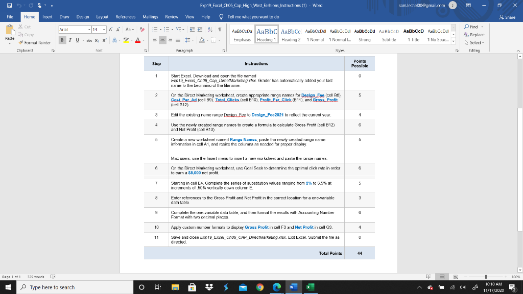 Lechel_Exp 19 Excel Chos Cap Direct Marketing - Excel | Chegg.com