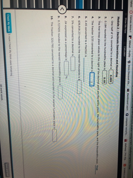Solved Module 2- 0.18 3/25 converted to a decimal is-M] 5. | Chegg.com