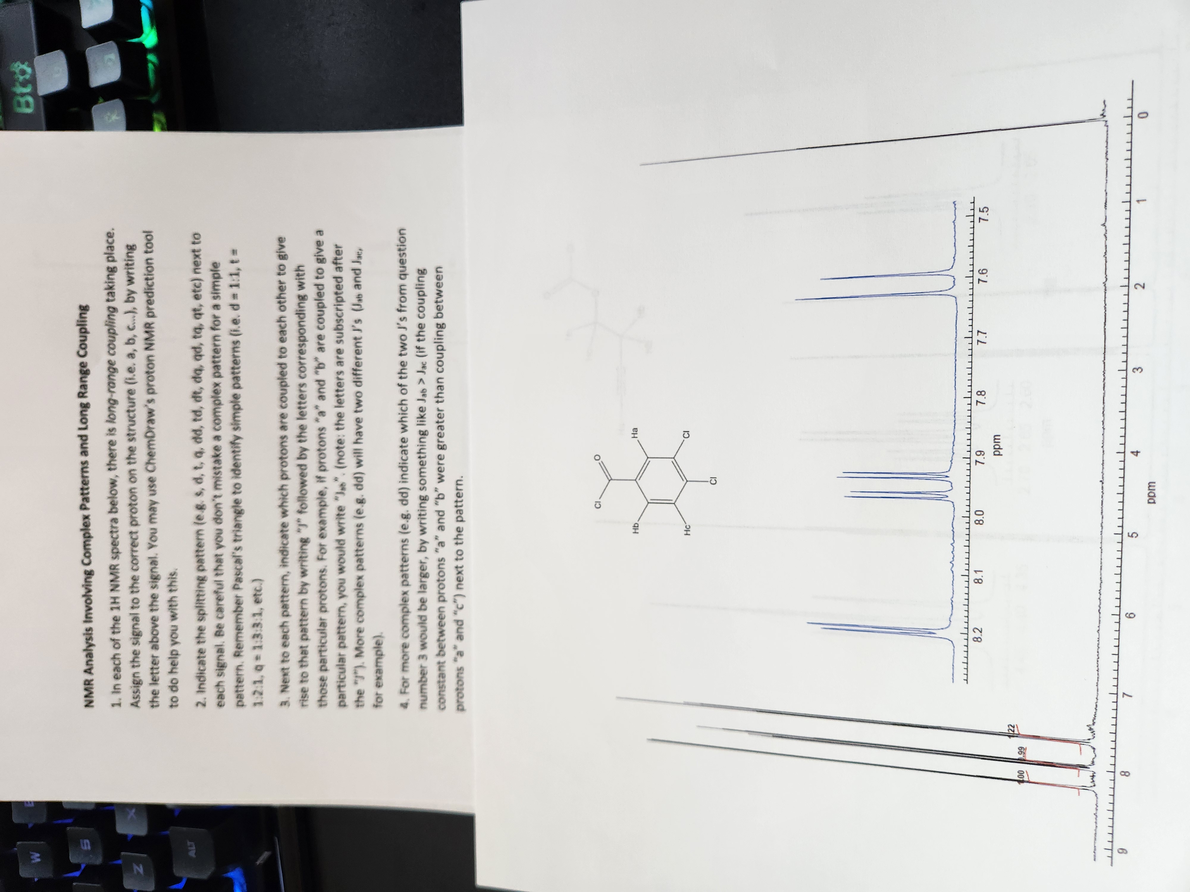 Solved NMR Analysis Involving Complex Patterns and Long | Chegg.com