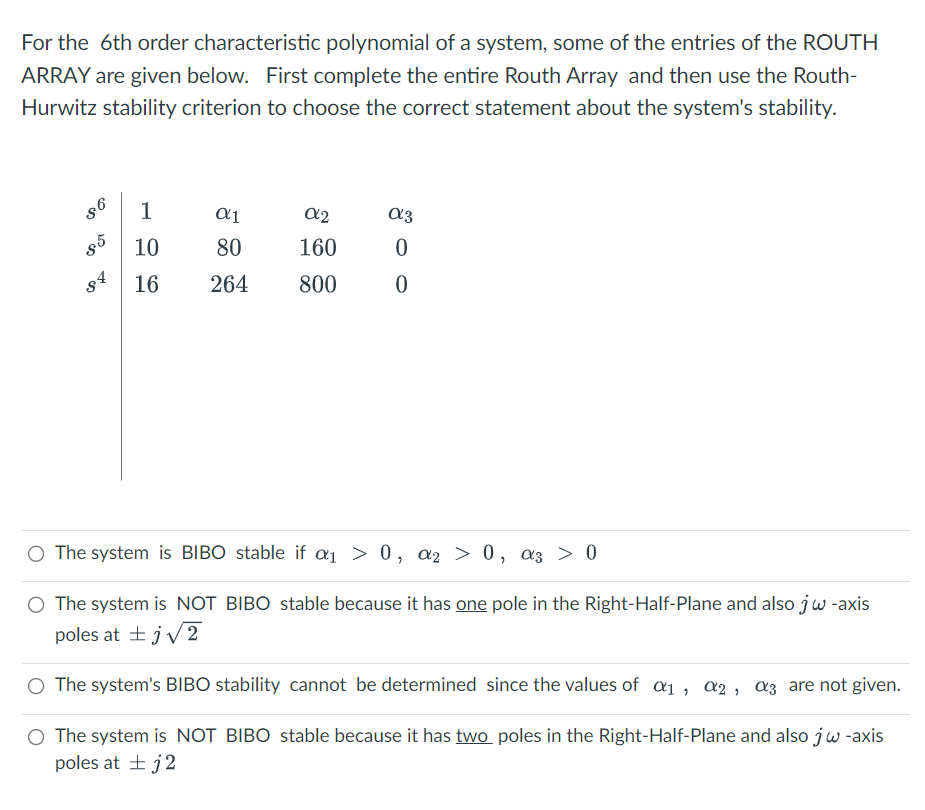 Solved For the 6th order characteristic polynomial of a | Chegg.com