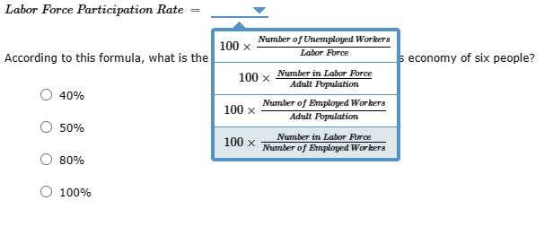 Solved Labor Force Participation Rate = According to this | Chegg.com