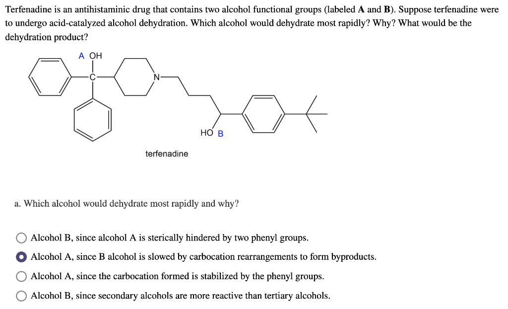 Solved Terfenadine is an antihistaminic drug that contains | Chegg.com
