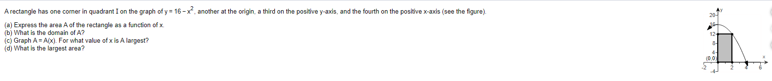 Solved A rectangle has one corner in quadrant I on the graph | Chegg.com