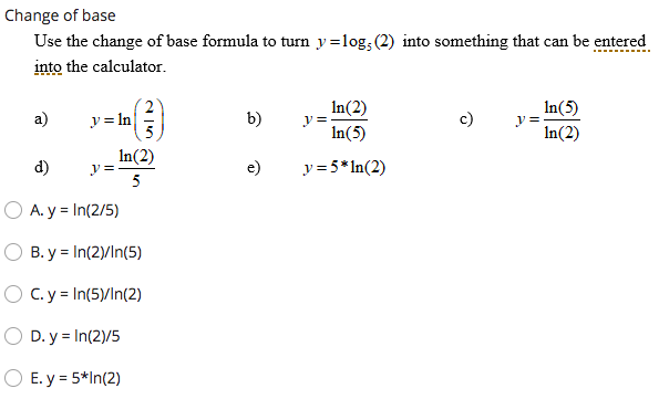 Solved Change of base Use the change of base formula to turn | Chegg.com