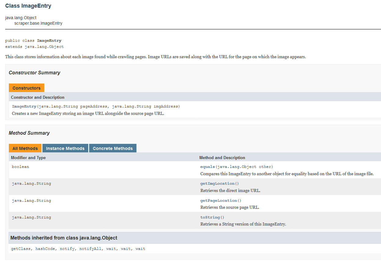 Solved Class ImageEntry java.lang. Object scraper | Chegg.com