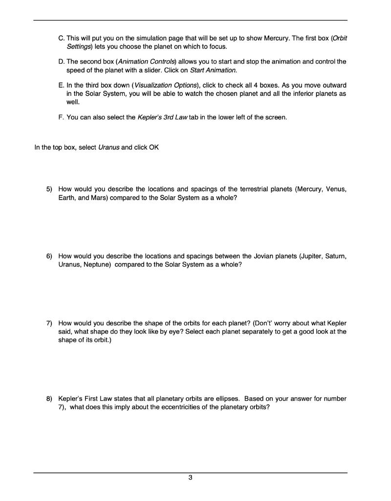 Solved Lab - Kepler's Third Law Goals In this laboratory | Chegg.com