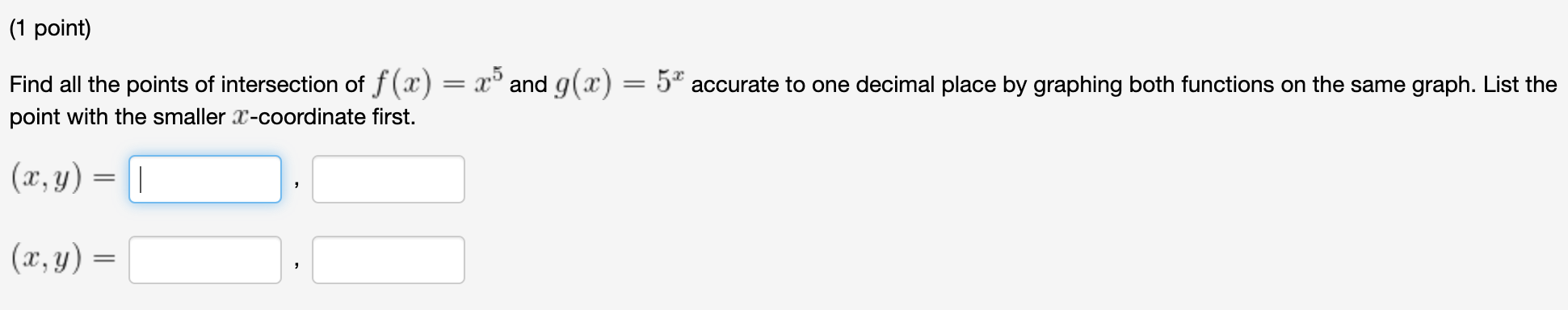 Solved Find all the points of intersection of f(x)=x5 and | Chegg.com