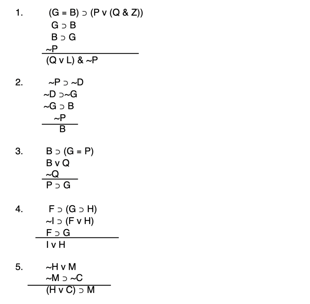 Prove That The Following Argument Forms Are Valid