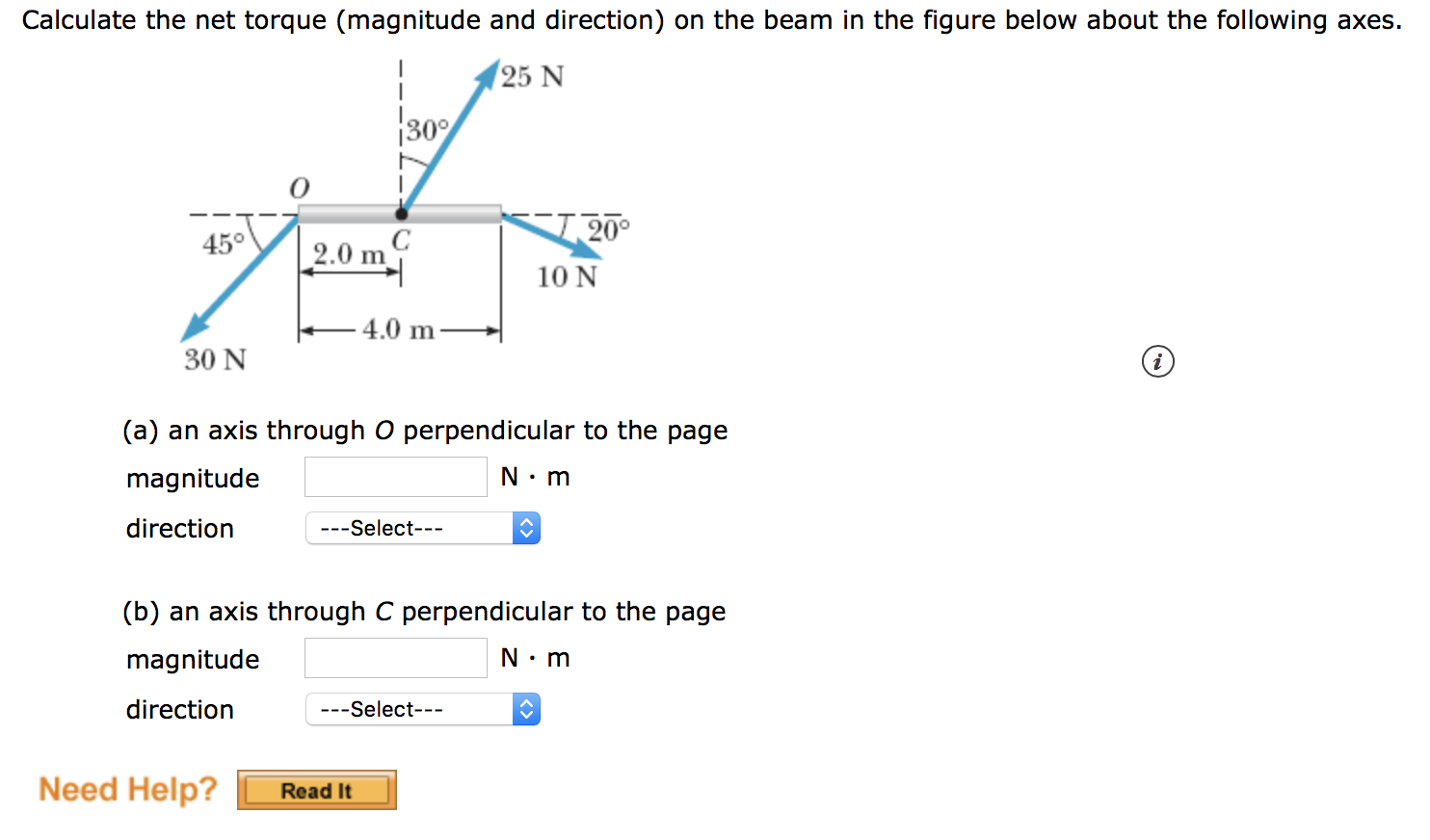 Solved Calculate the net torque (magnitude and direction) on | Chegg.com