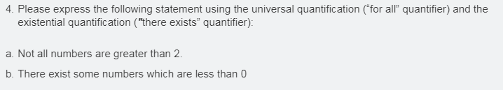 Solved 4. Please express the following statement using the | Chegg.com