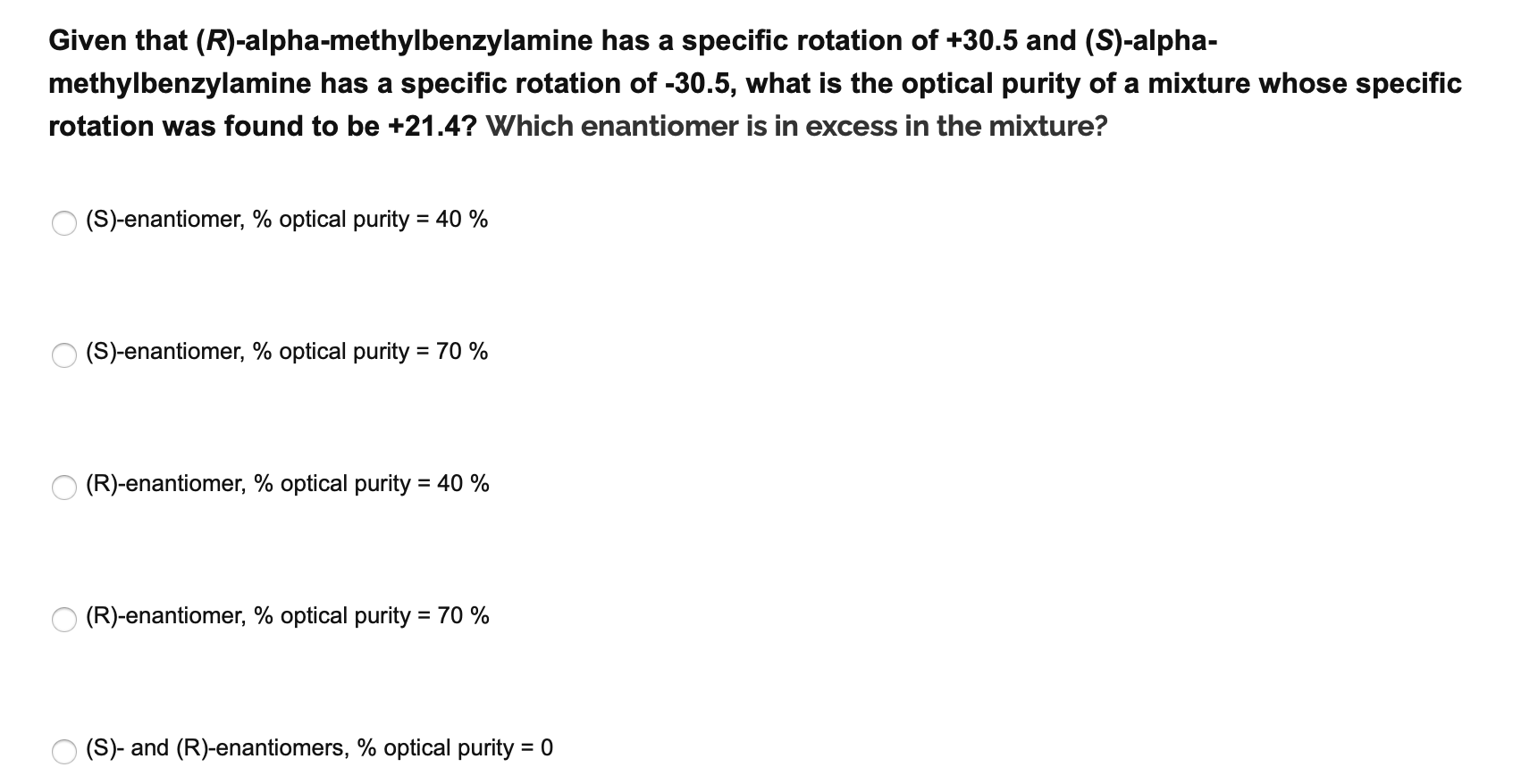 Solved Given that (R)-alpha-methylbenzylamine has a specific | Chegg.com