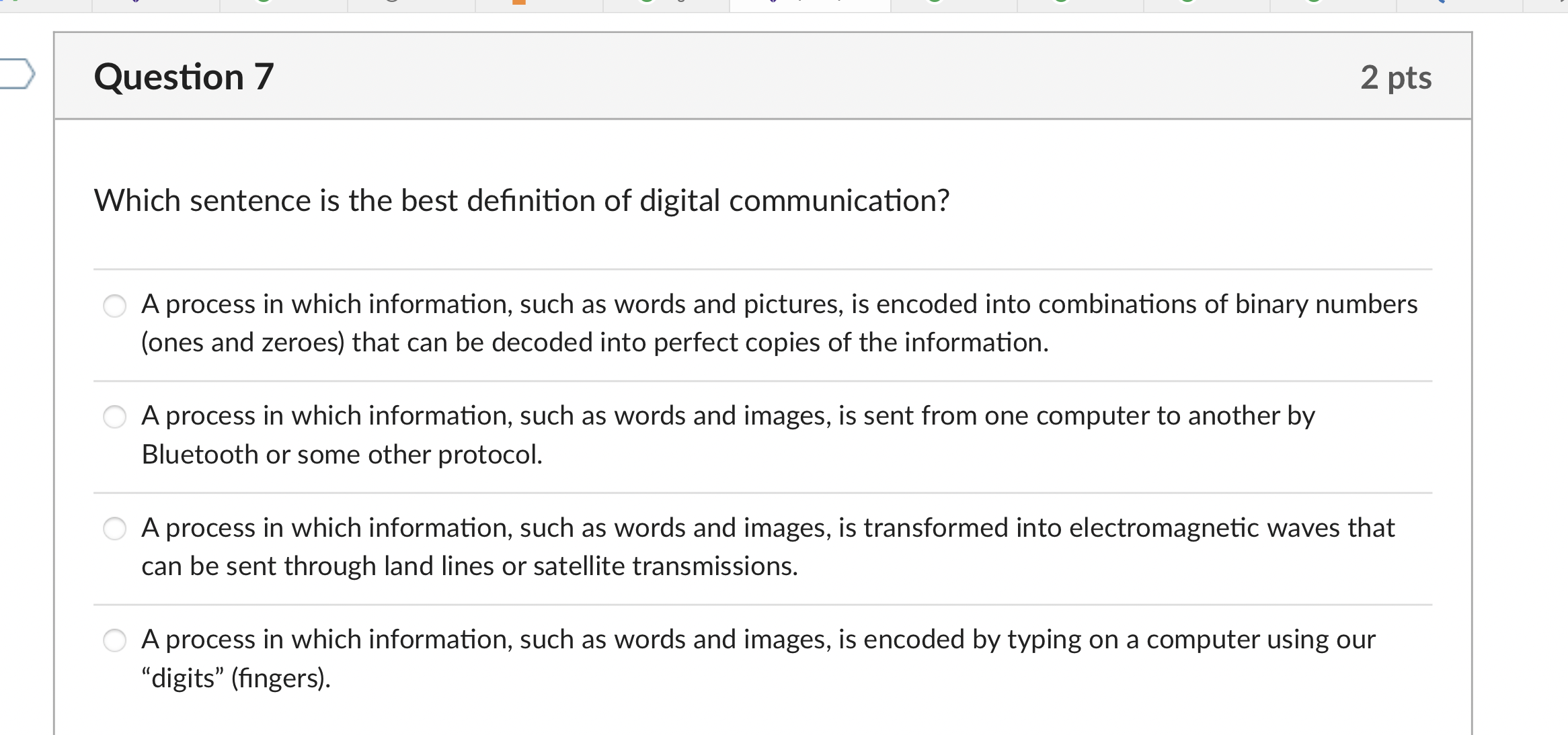 Which sentence is the best definition of digital | Chegg.com