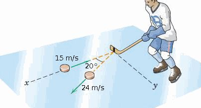 Solved The ice-hockey puck with a mass of 0.22 kg has a | Chegg.com