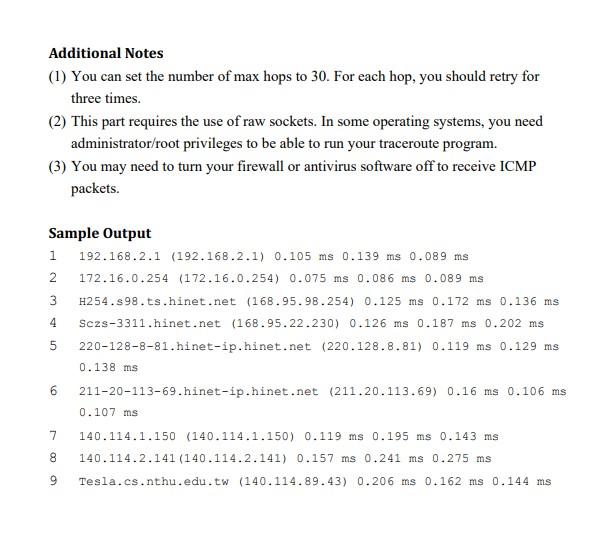 Solved Part 3 Udp Traceroute Traceroute Is A Network