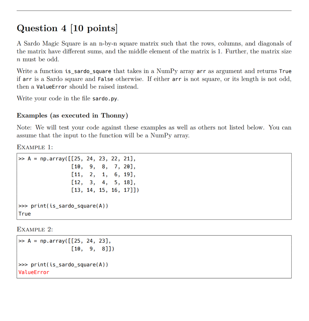 Solved Solve Using Python Please Ps Sum Of Each Row Chegg