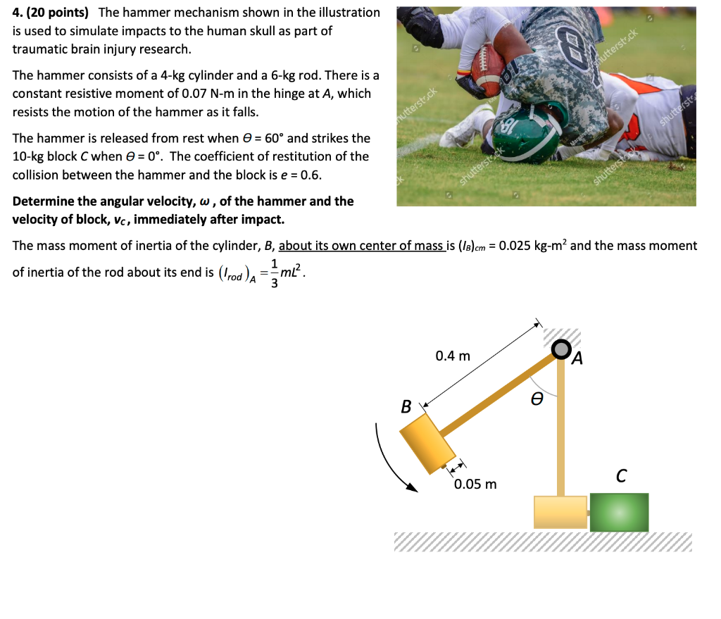 Solved 4. (20 points) The hammer mechanism shown in the | Chegg.com