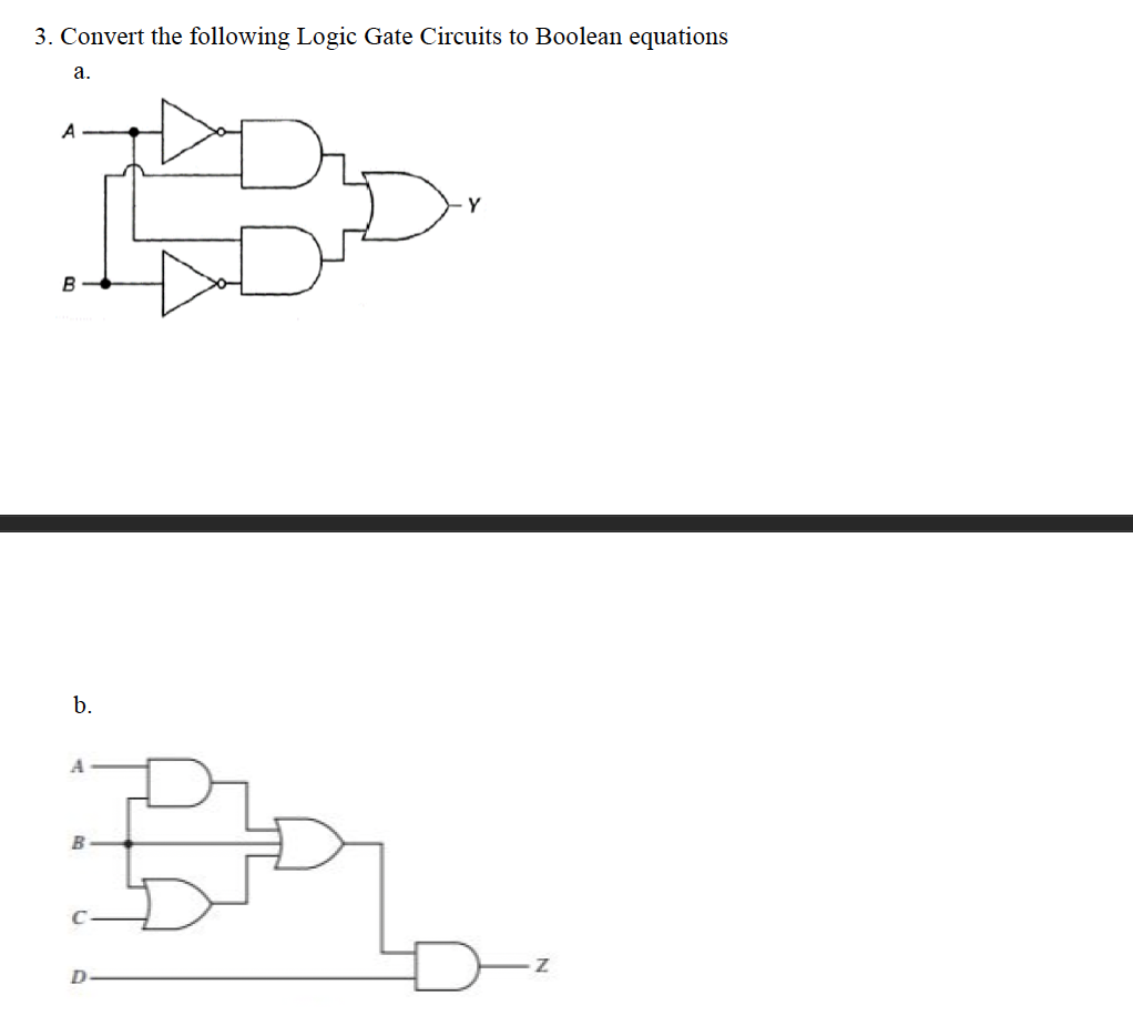 Solved 3. Convert the following Logic Gate Circuits to | Chegg.com